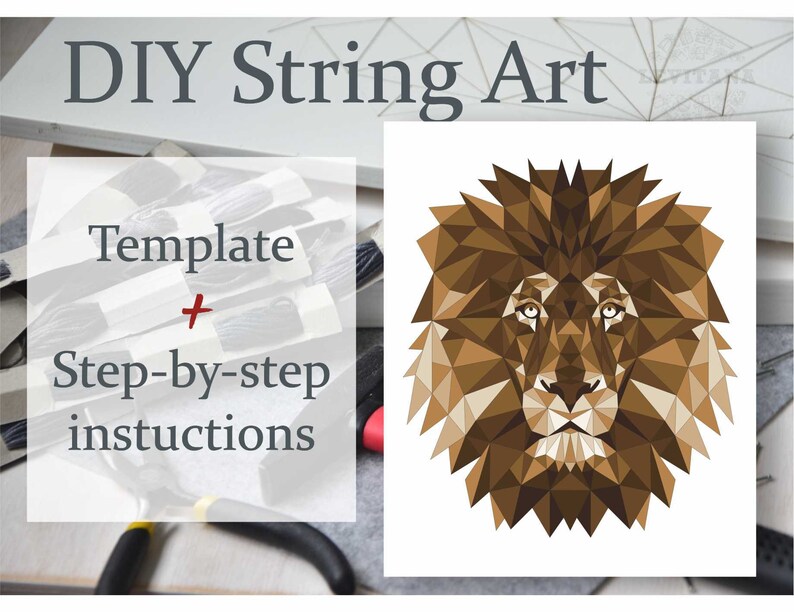 DIY String Art Template Digital String Art Lion - Etsy