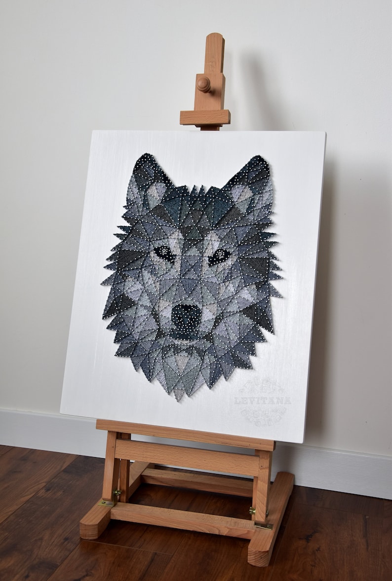 String Art Wolf Wall Art Home Decor Wood Wall Art Wild Animal - Etsy