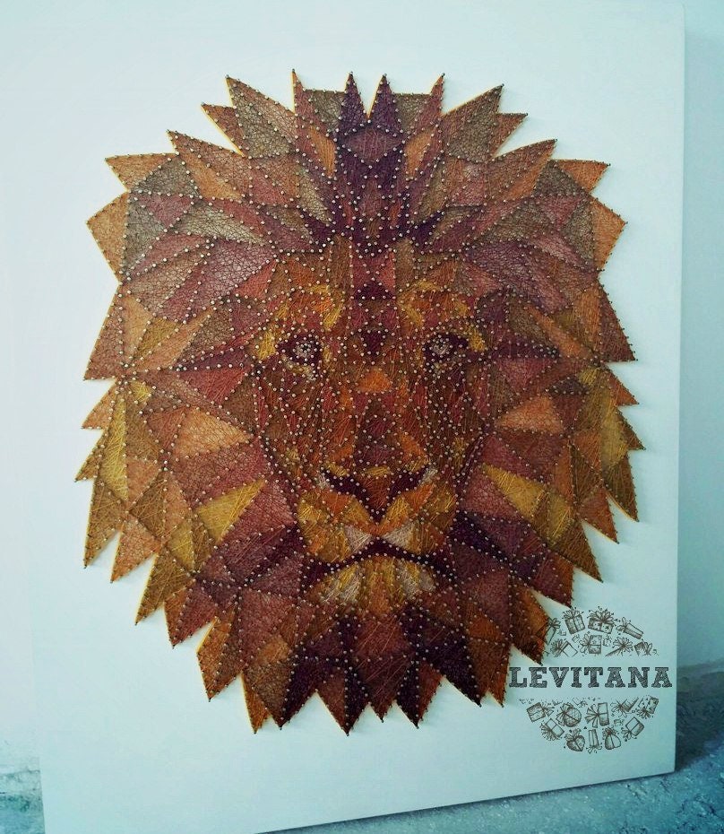 DIY String Art Template Digital String Art Lion - Etsy