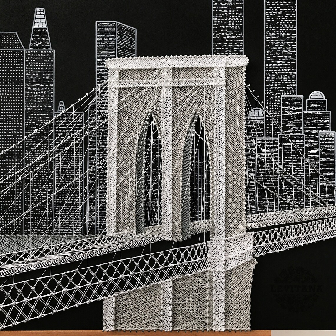 String Art New York Brooklyn Bridge String Art Gift for Him - Etsy