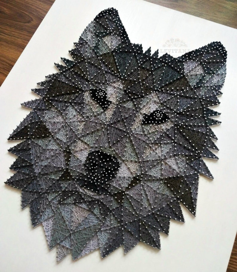 String Art Wolf Wall Art Home Decor Wood Wall Art Wild Animal | Etsy