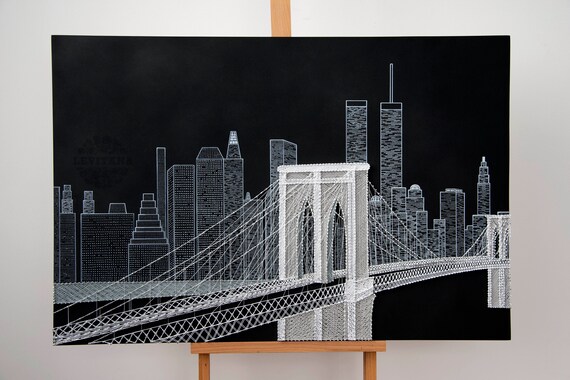 String Art New York Brooklyn Bridge String Art Gift for Him | Etsy