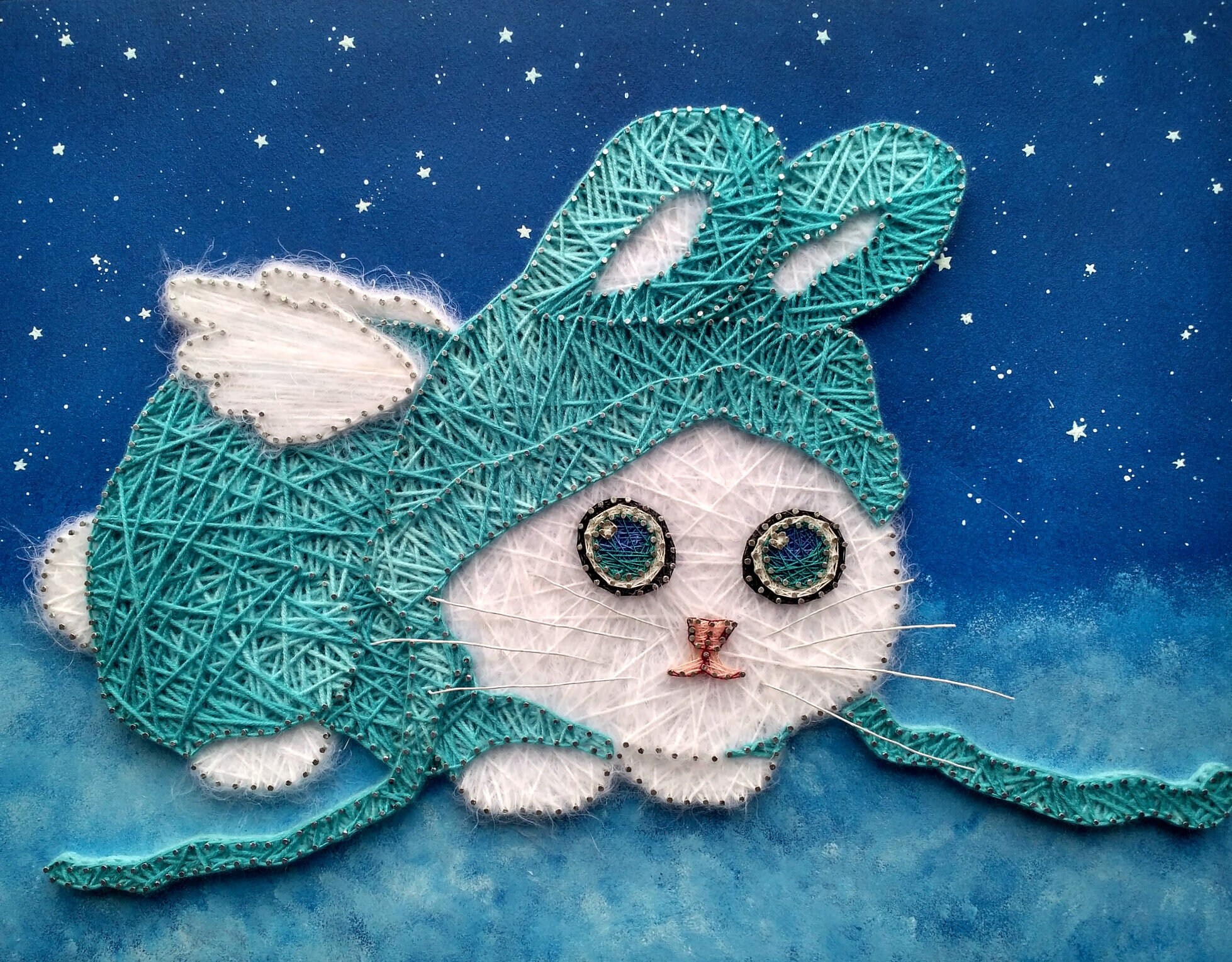 String Art Rabbit Wall Art Bunny Shower Gift Rabbit Wood Wall - Etsy Canada