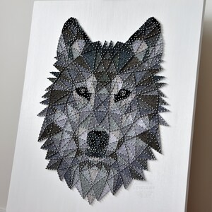 DIY String Art Pattern Wolf Craft Template Wild Animal - Etsy
