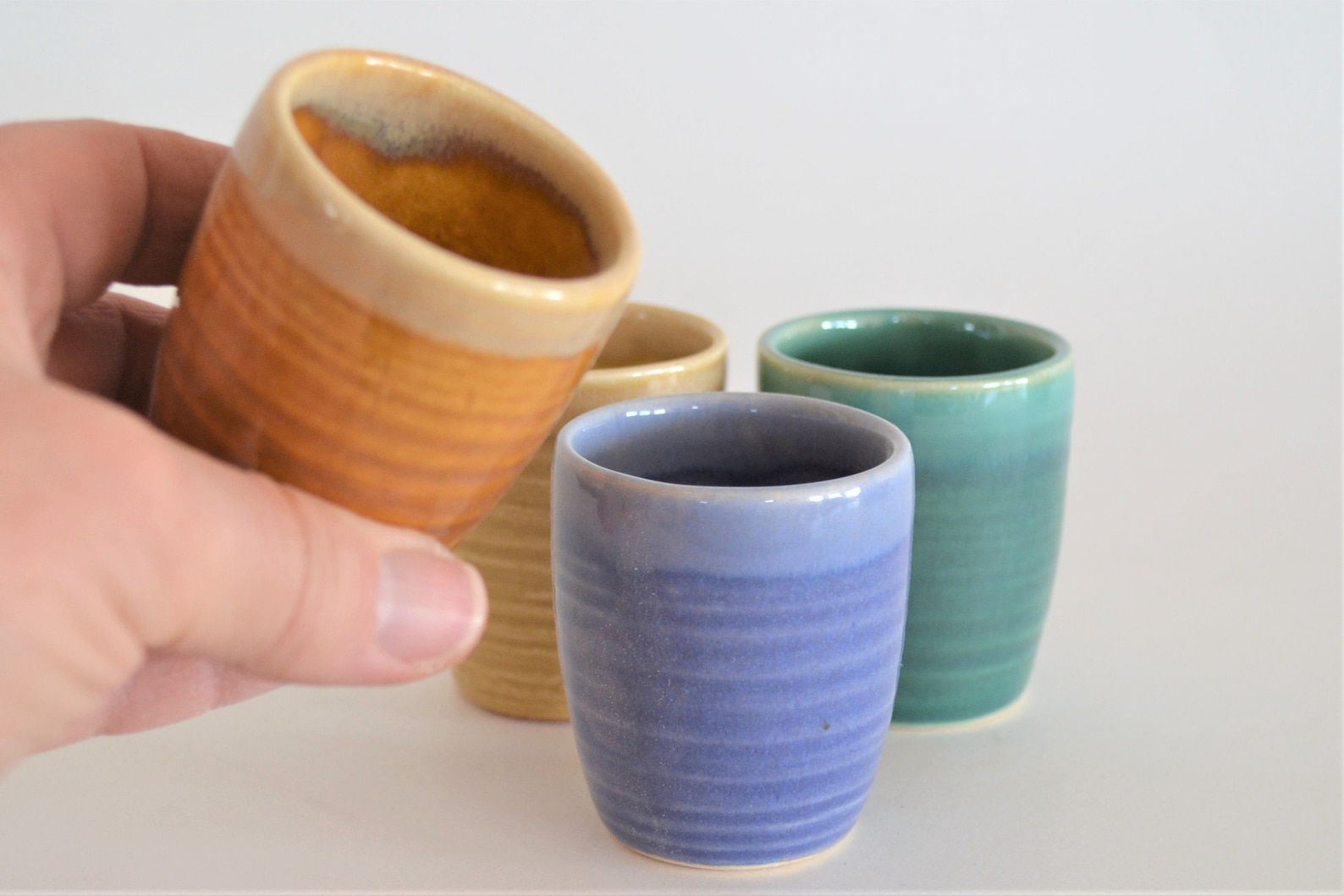 Pottery Shot Glass Set of 4 Ceramic Glazed Shot Glasses 1.8 - Etsy