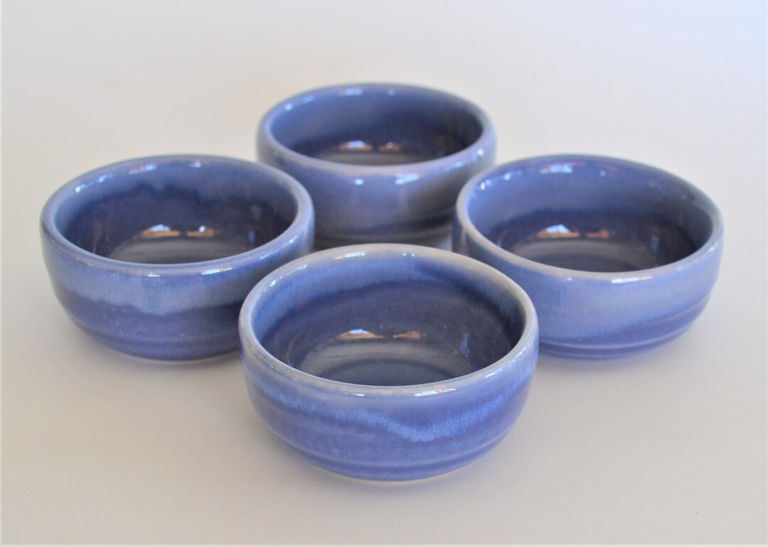 Set of 4 Copitas De Mezcal, Blue Copitas for Mezcal, Ceramic Shot Glass ...