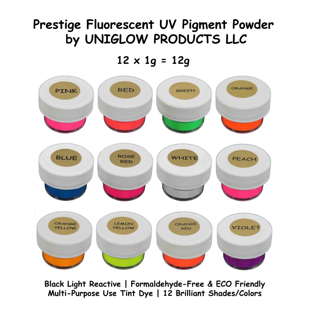 SAMPLES Solvent-based Prestige Fluorescent UV Pigment Powder by Uniglow ...