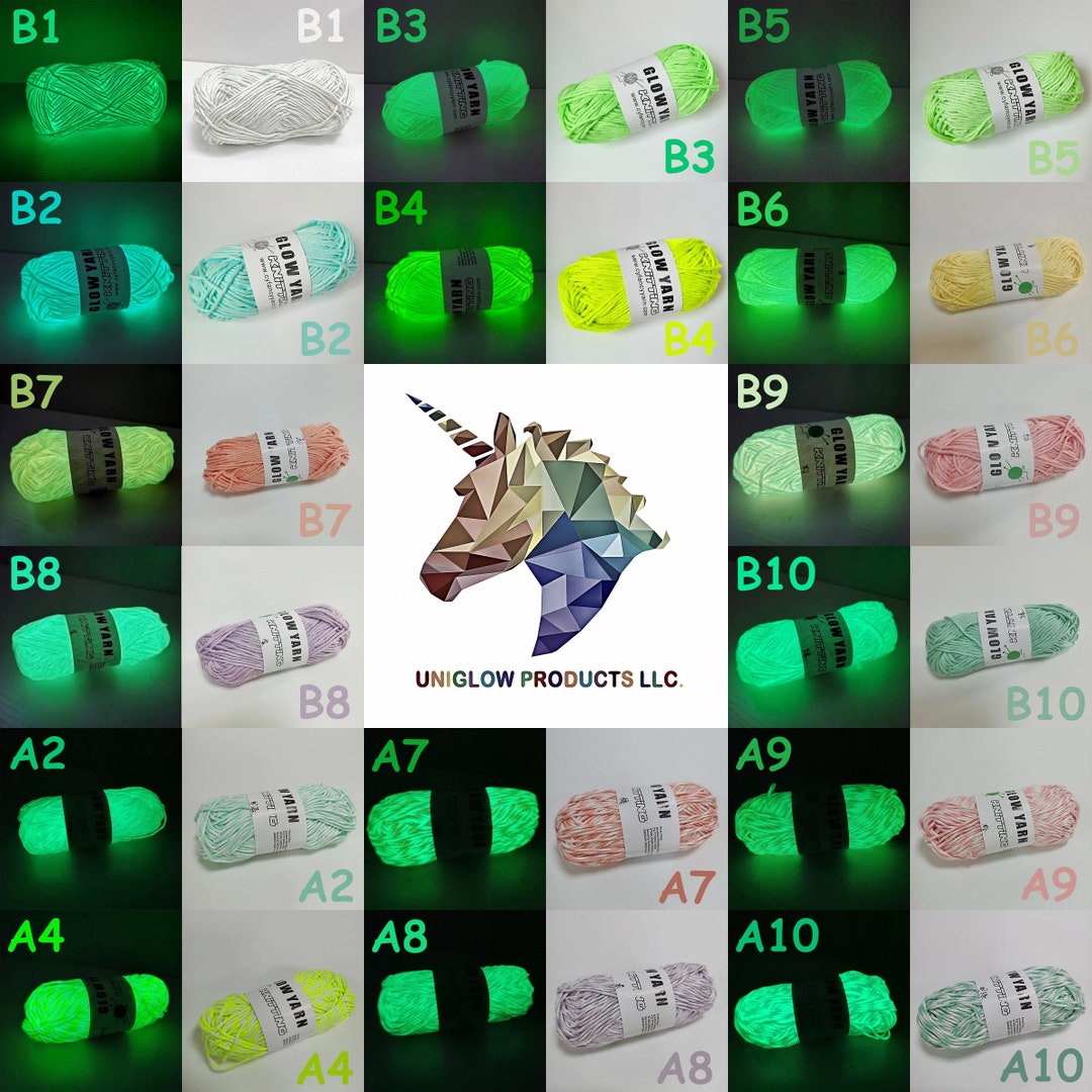 Glow in the Dark Yarn by UNIGLOW PRODUCTS LLC 60 Meter / 65 Yards / 2mm ...