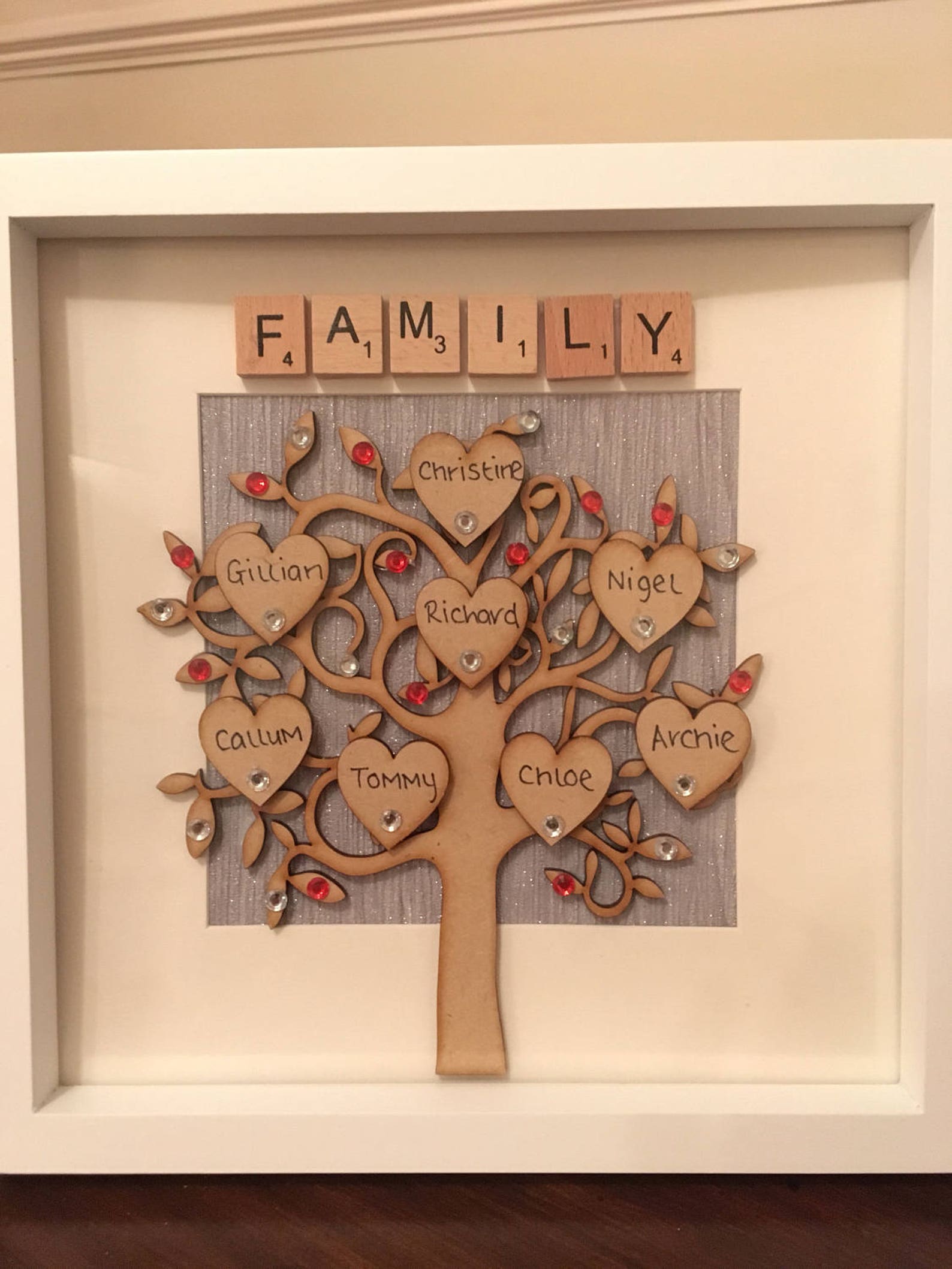 Personalised Handmade Family Tree Box Frame. Scrabble Picture Frame - Etsy