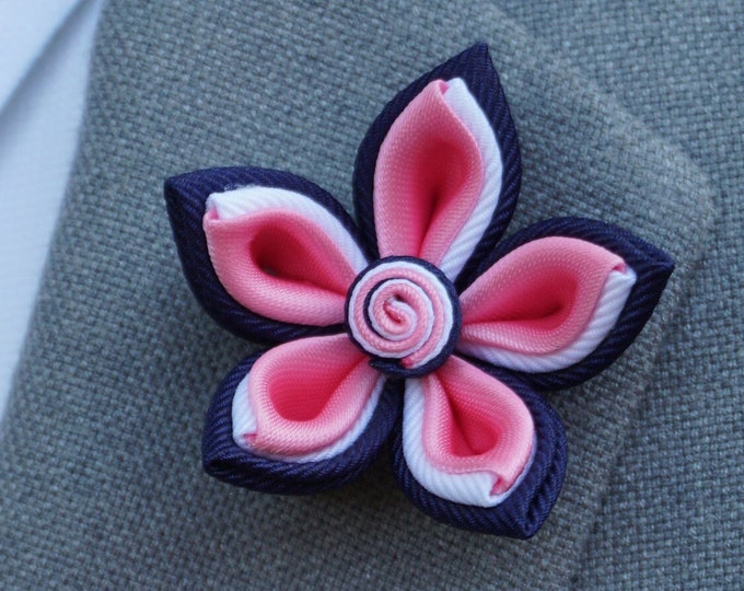 Handmade Lapel Flower Pin With a Floral Tie Set, Wedding Accessories ...