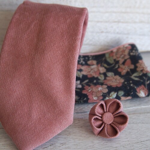 Handmade Lapel Flower Pin With a Floral Tie Set Wedding - Etsy