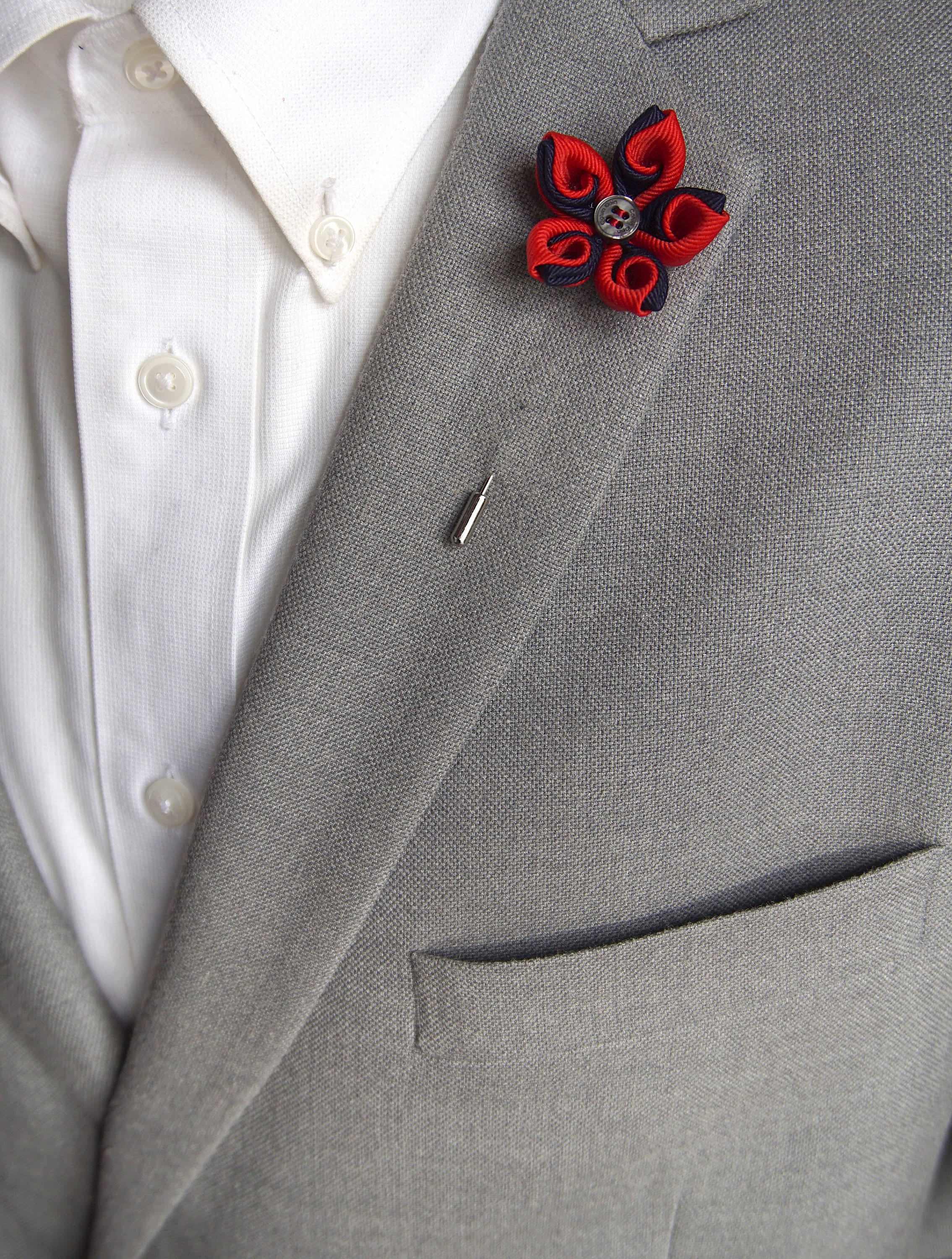 Handmade Flower Lapel Pin - Lapel Flower - Boutonniere - Kanzashi ...