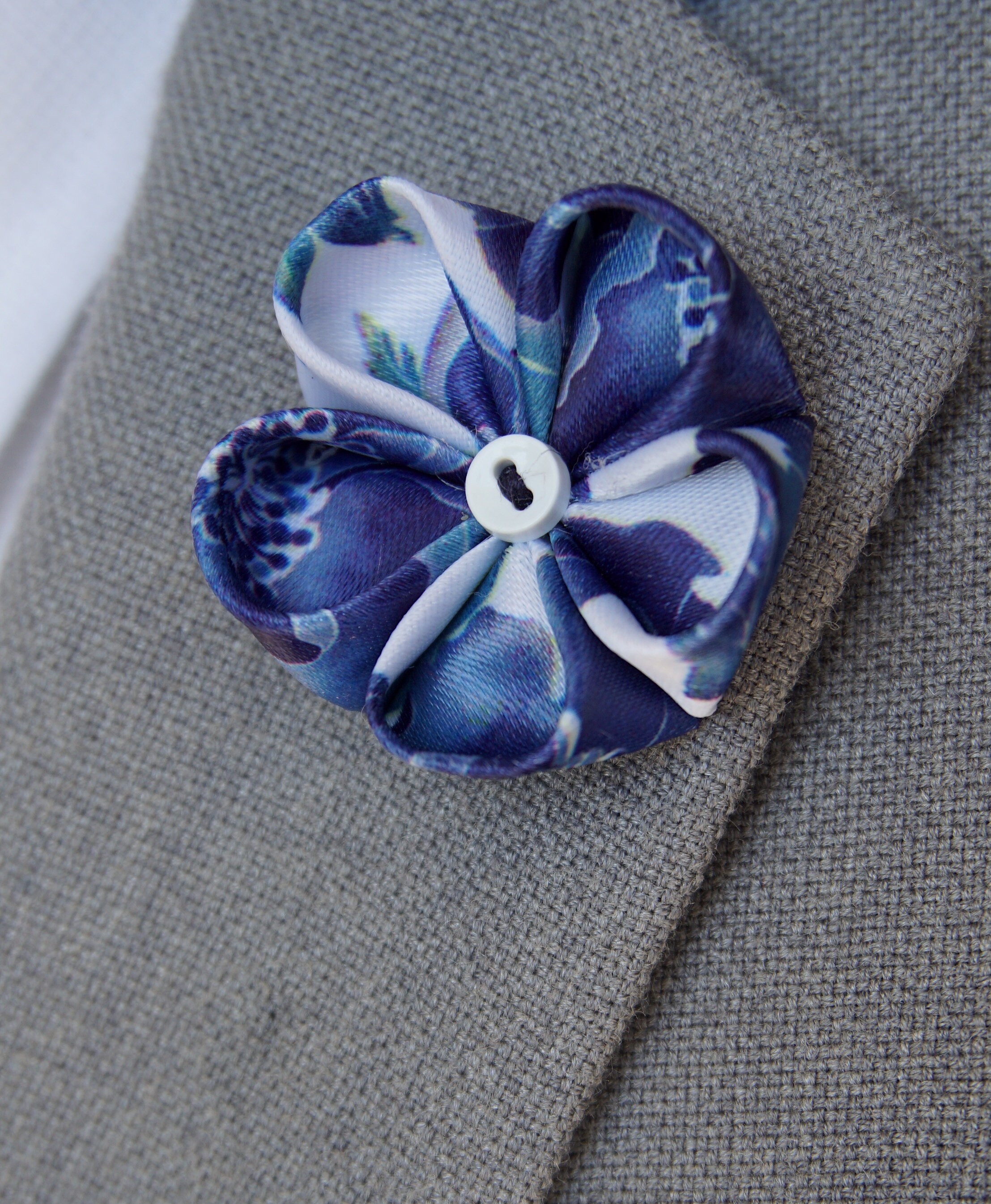 Handmade Blossom Lapel Pin / Blue Lapel Pin / Lapel flower / | Etsy