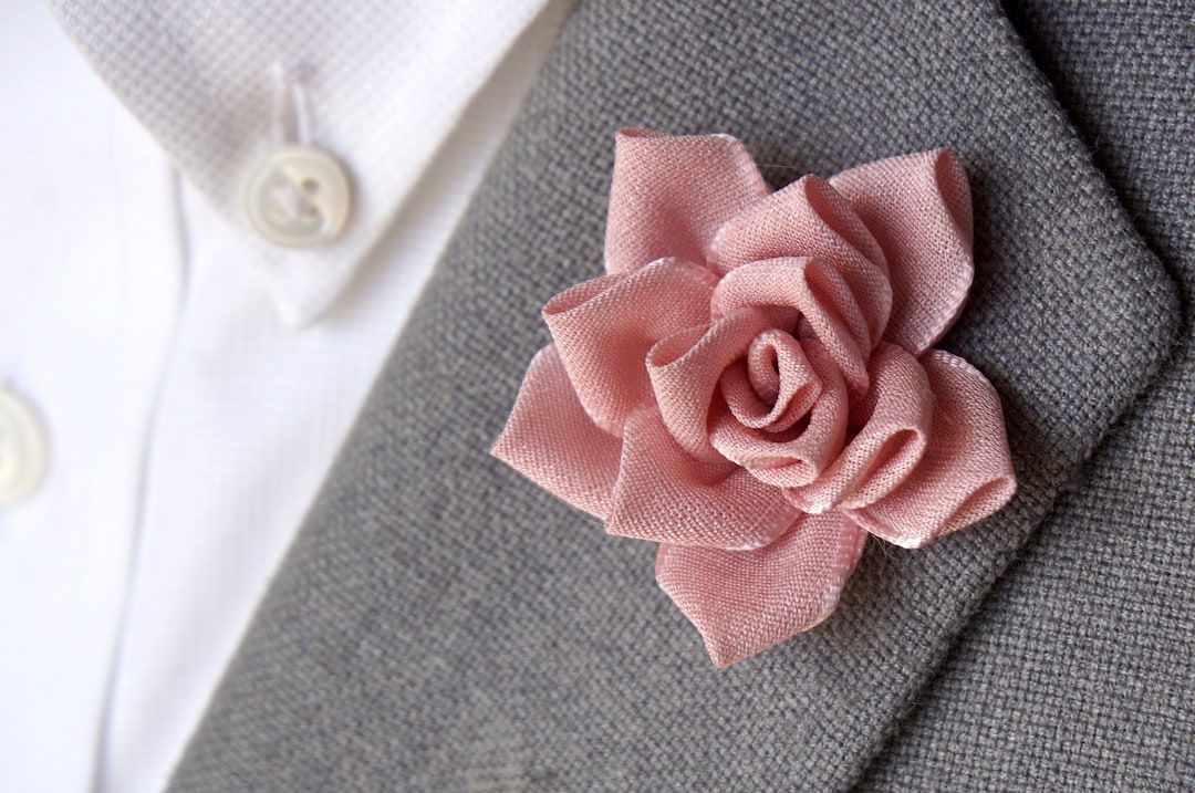 Handmade Soft Pink Rose Lapel Pin / Boutonniere / Lapel Flower / Floral ...