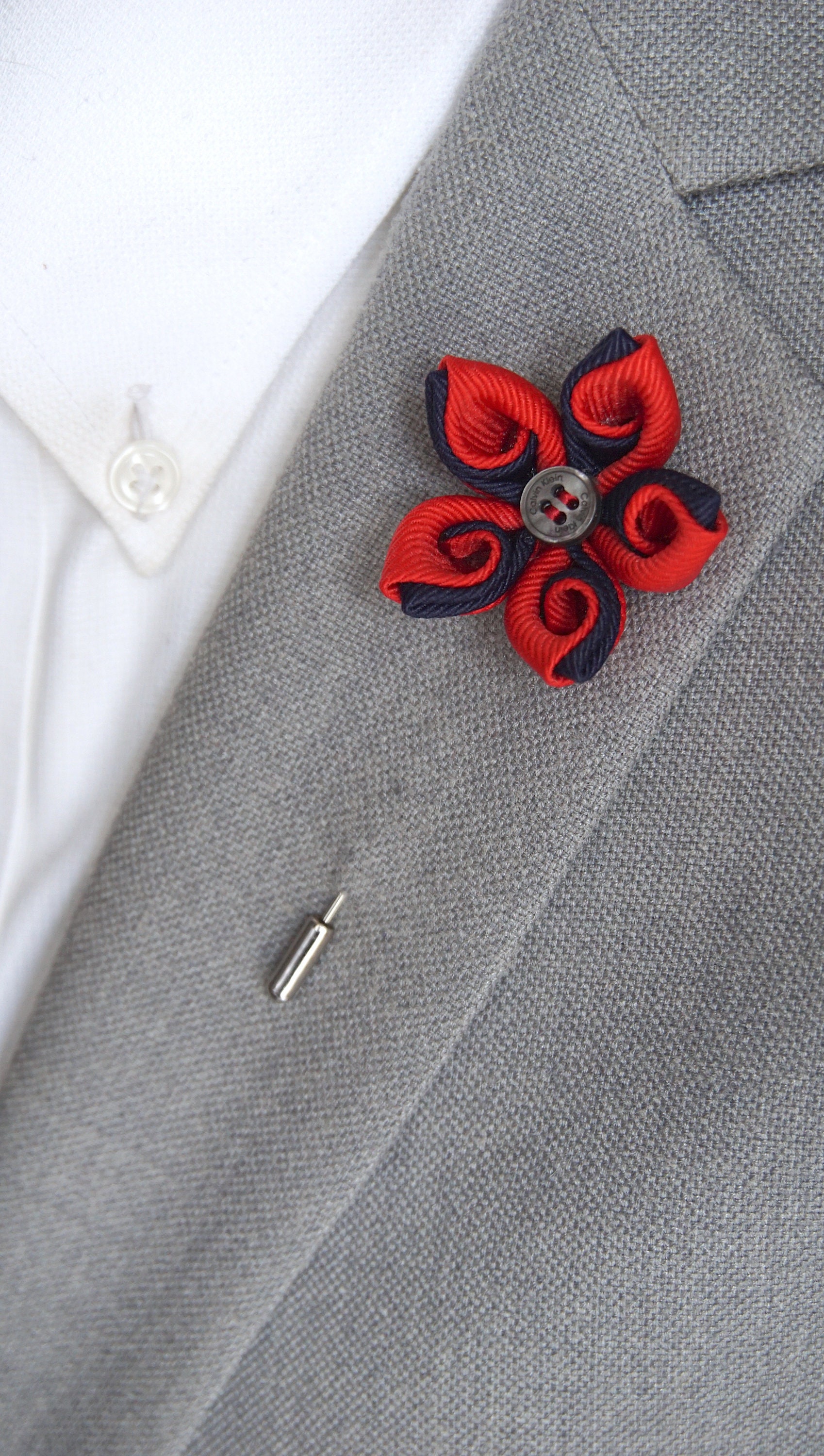 Handmade Flower Lapel Pin - Lapel Flower - Boutonniere - Kanzashi ...