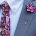 Handmade Lapel Flower Pin With a Floral Tie Set, Wedding Accessories ...