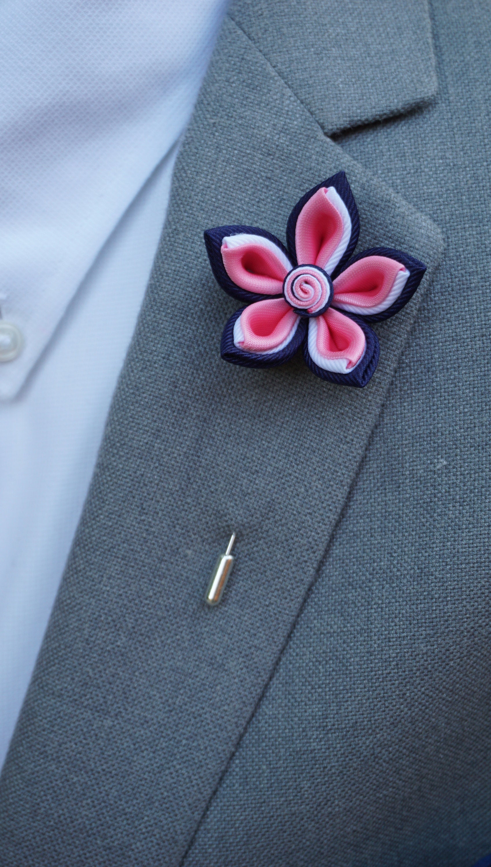Handmade Lapel Flower Pin With a Floral Tie Set Wedding - Etsy
