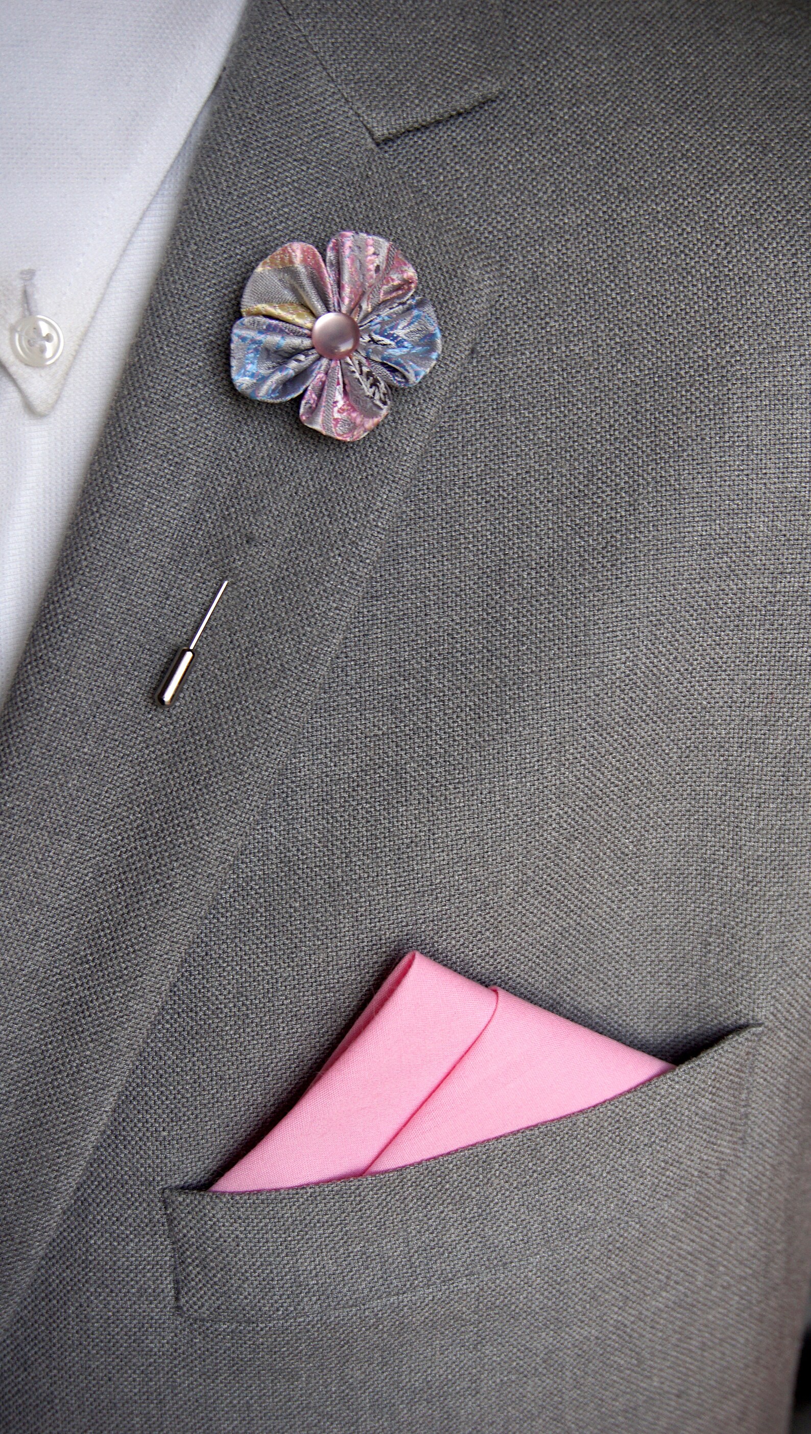 Handmade Pattern Flower Lapel Pin / Mult-Colored Paisley Tie & | Etsy