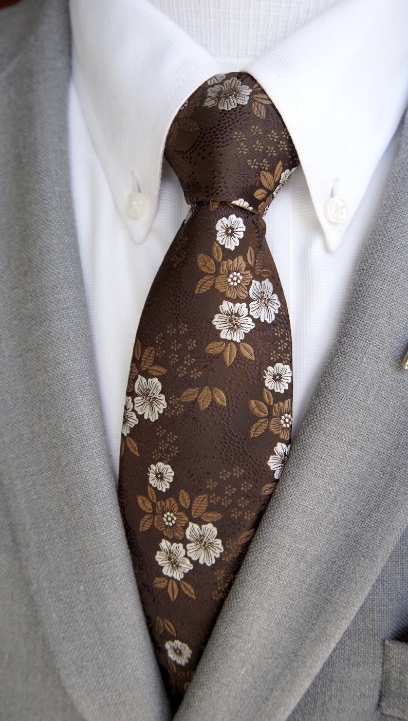 Handmade Tan Open Petal Lapel Flower Pin / Brown Floral Tie & - Etsy