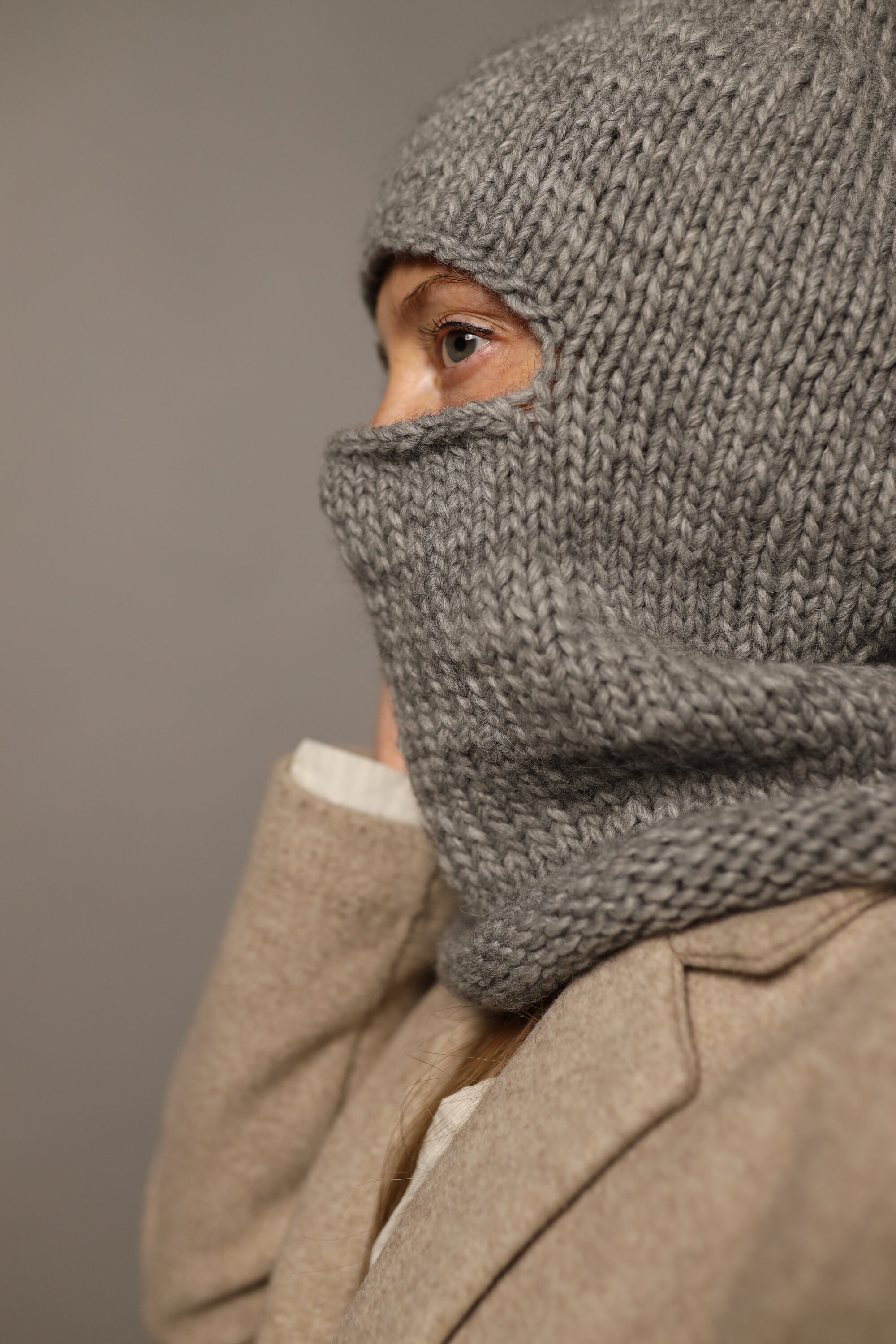 Knitted Balaclava Hat, Wool Balaclava, Winter Hat, Knitted Hood ...