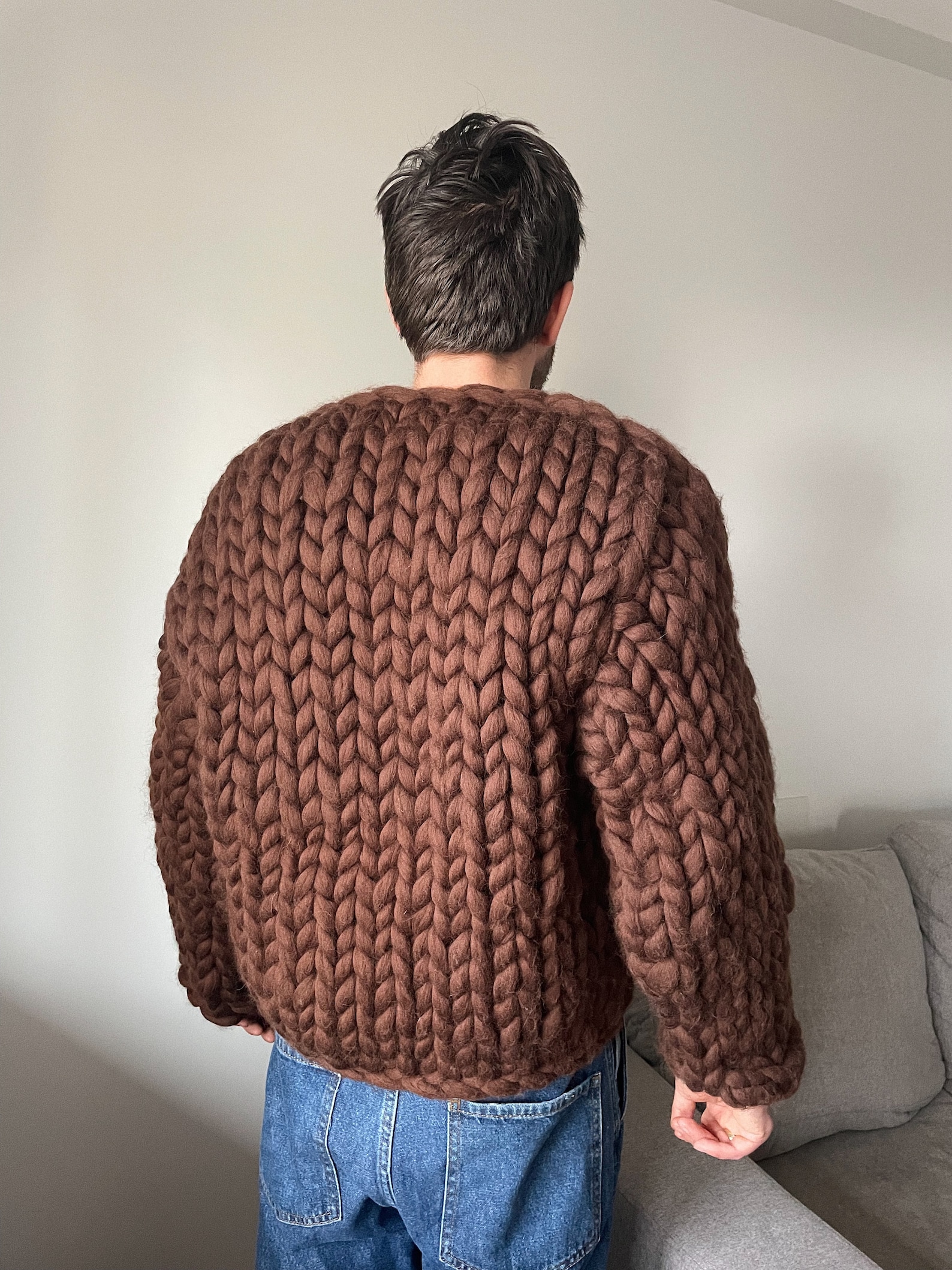 Chunky Knit Sweater for Men, Merino Wool Sweater, Men Wool Sweater ...