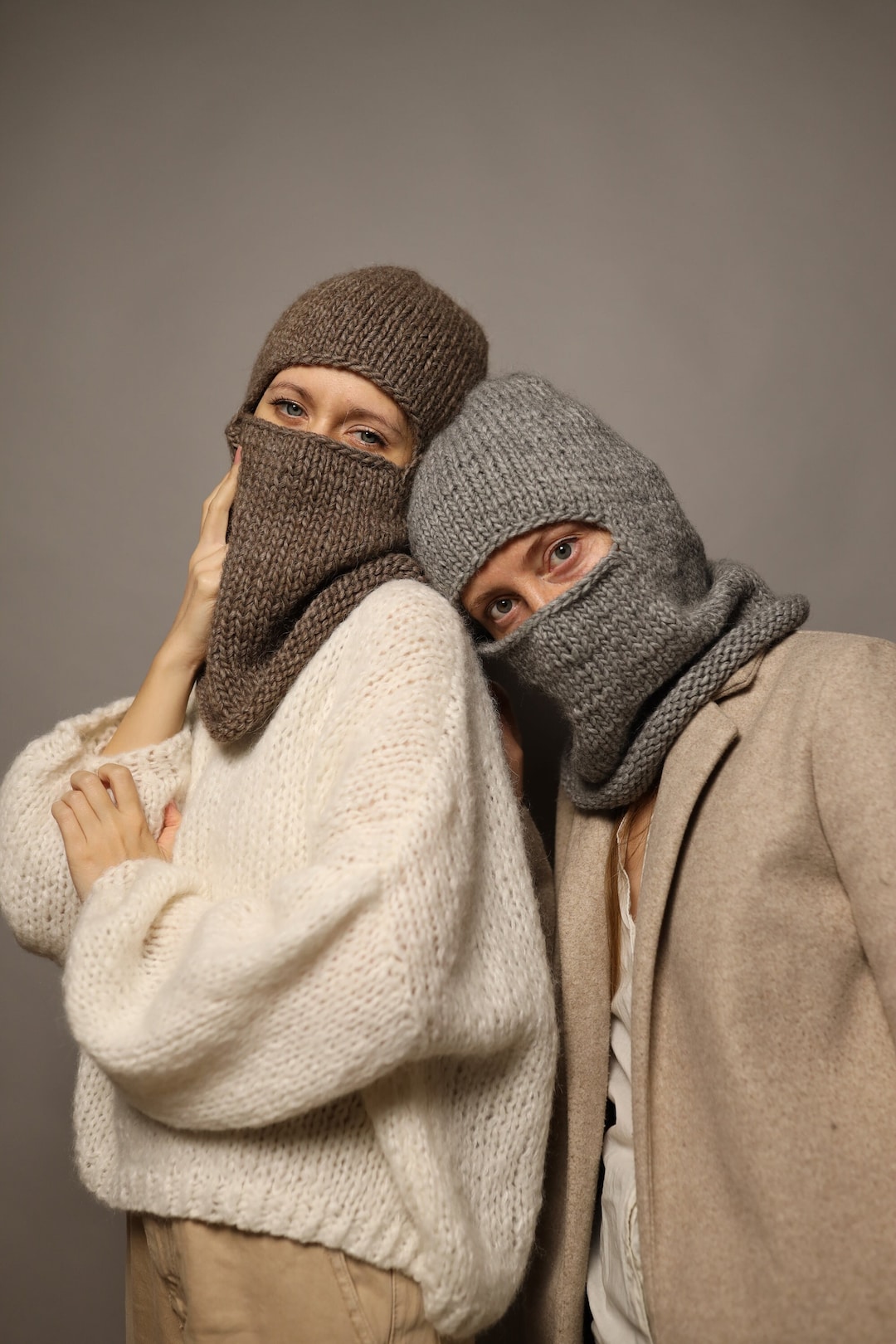 Knitted Balaclava Hat, Wool Balaclava, Winter Hat, Knitted Hood ...