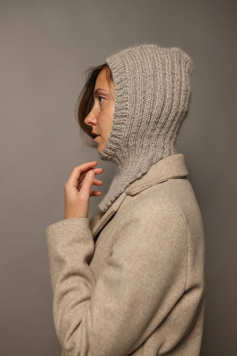 Hand Knitted Hood Balaclava Winter Hat Open Face Hood - Etsy