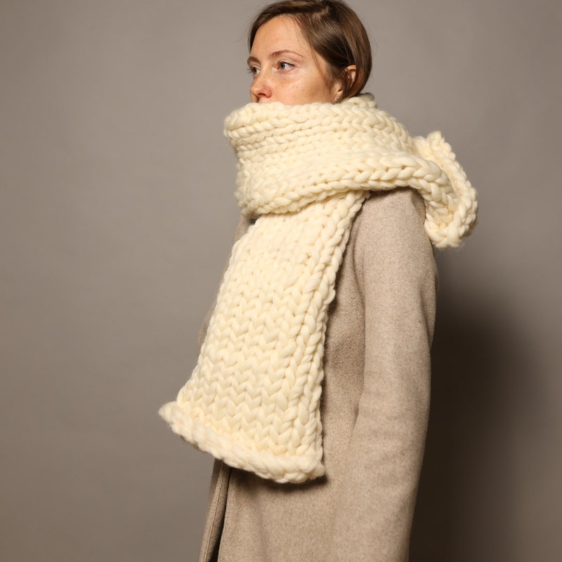 Hand Knitted Scarf - Etsy