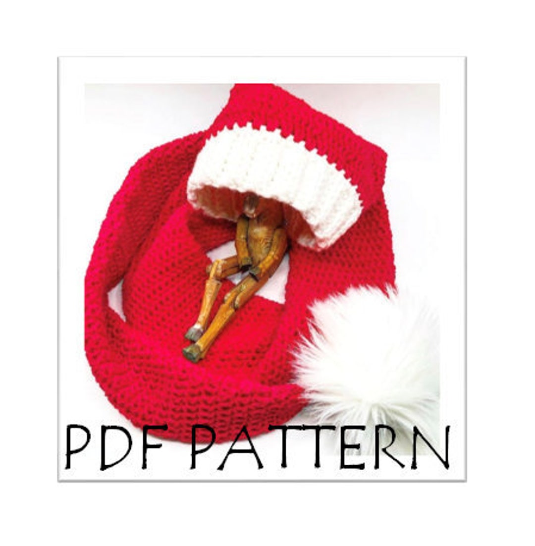 PDF PATTERN Digital Download Only Super Long Santa Hat Scarf Crochet ...