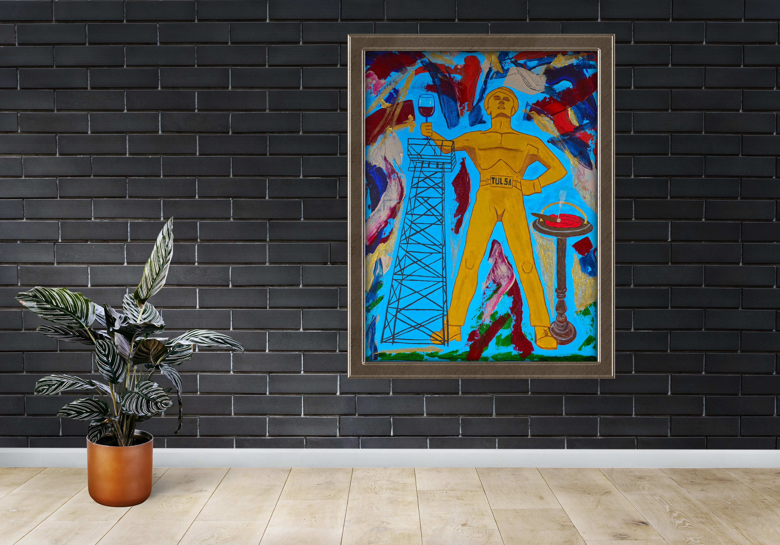 Chic Tulsa Driller Painting Tulsa Golden Driller Tulsa - Etsy