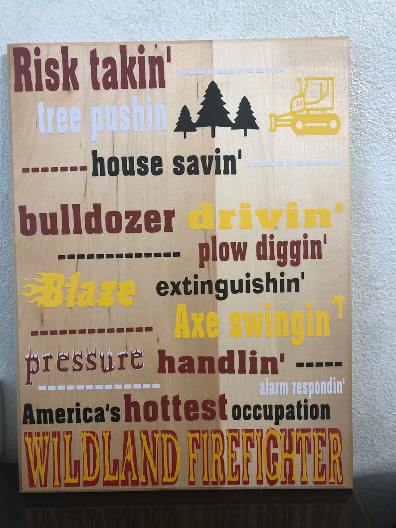 Wildland Firefighter Sign - Etsy