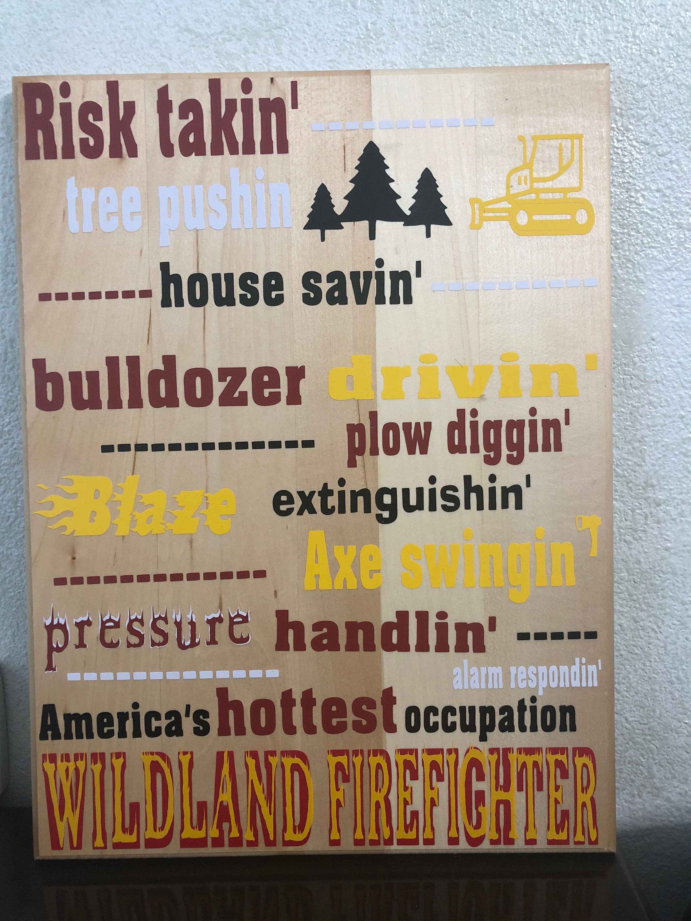 Wildland Firefighter Sign - Etsy