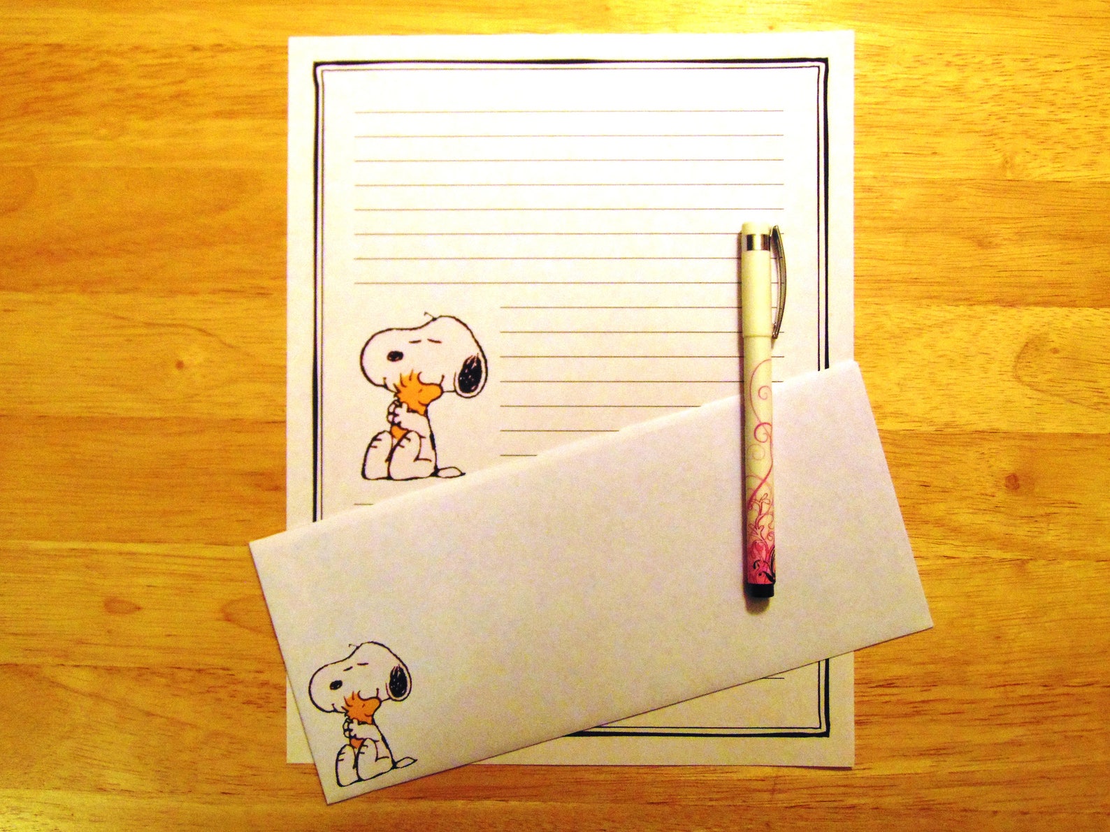 Lined Stationery Set Snoopy and Woodstock Stationary Writing - Etsy