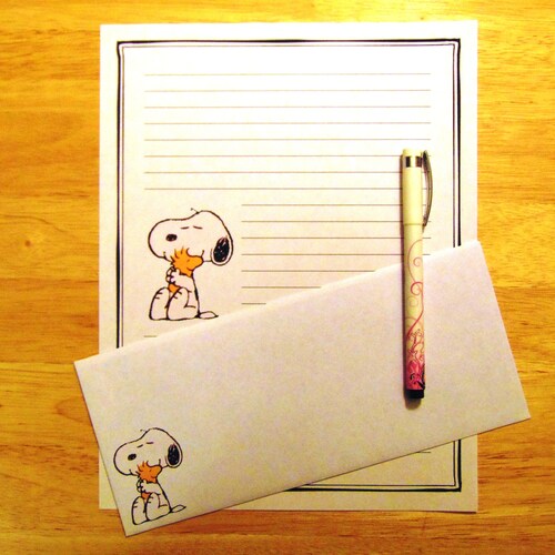 Lined Stationery Set Snoopy and Woodstock Stationary Writing - Etsy