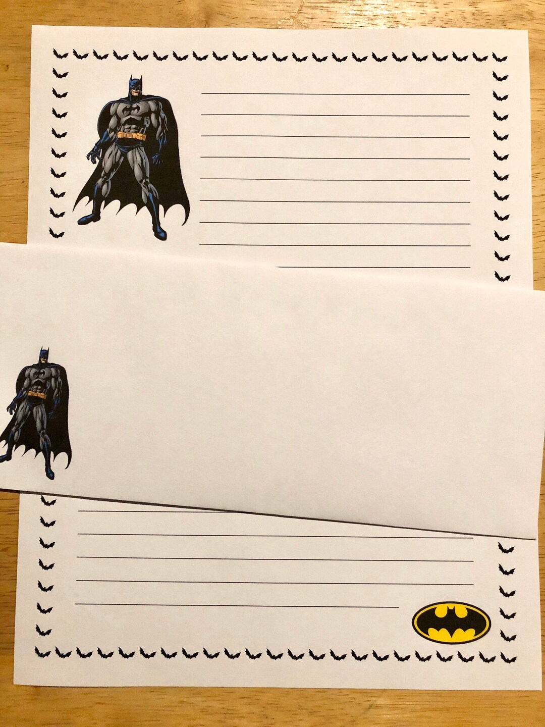 Stationery Lined Batman Super Hero - Stationary Writing Paper 12 Sheets ...