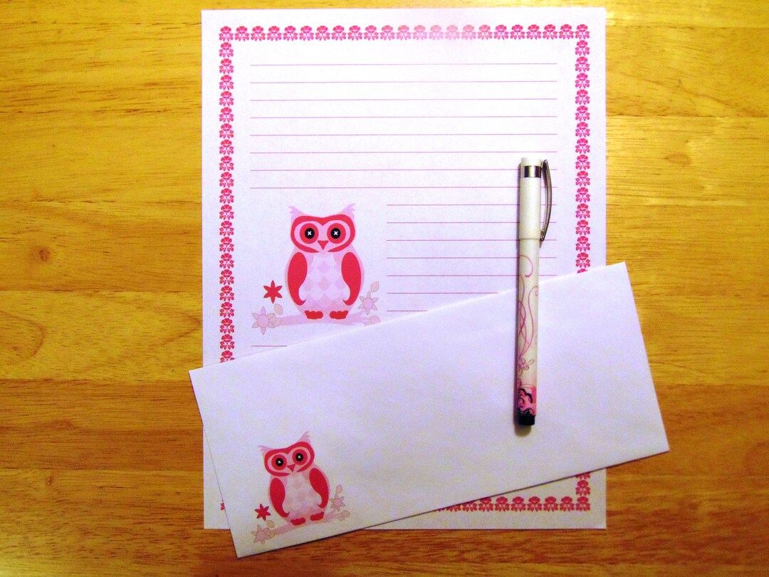 Greeting Cards Stationery Set Lined Owl on A Limb - Stationary Writing ...