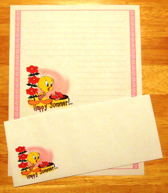 Tweety Bird Writing Paper Sylvester & Tweety Looney Tunes Art By