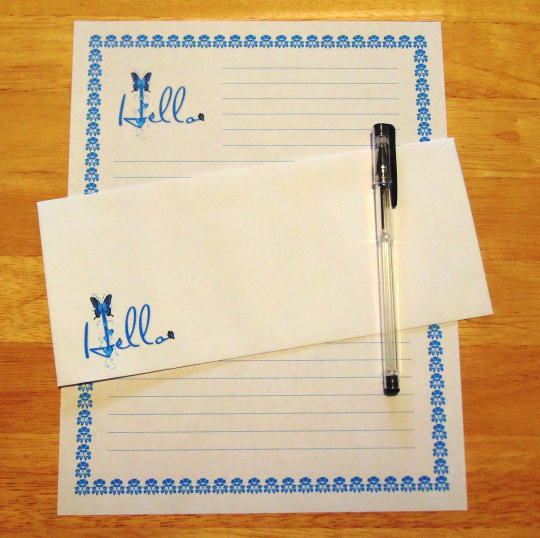 Hello All Occasion Greeting - Lined Stationery 12 Sheets 12 Envelopes ...