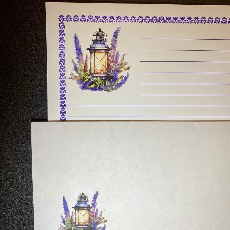 Lavender Lamp Stationery Set - Letter Writing Paper (12 Sheets 12 ...