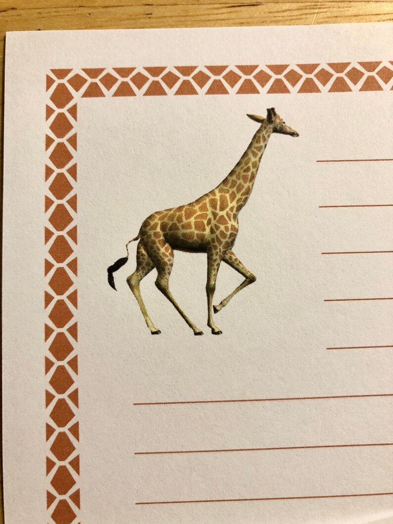 Beautiful Giraffe Lined Stationery Set 12 Sheets Choose 6 - Etsy