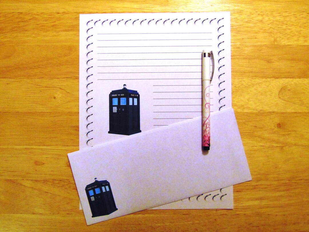 Tardis Time Machine - Doctor Who Stationery - Police Box - Lined Letter ...