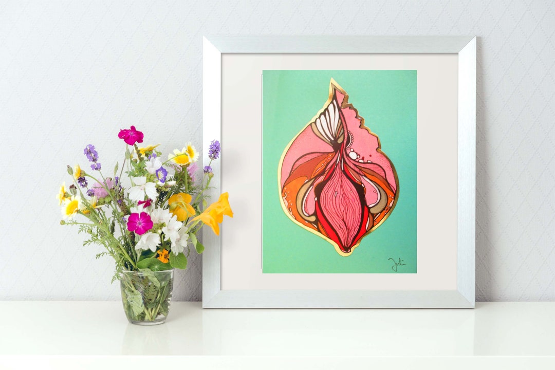 Vulva, Vagina, Labia Art, Pussy Diversity, Original Painting, A5, Sex ...