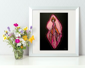 Vulva Vagina Labia Art Pussy Garden Diversity Painting - Etsy