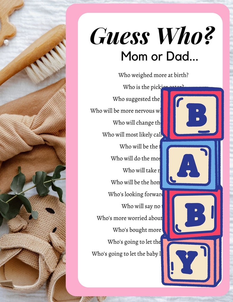 Guess Who? Mom or Dad... - Etsy