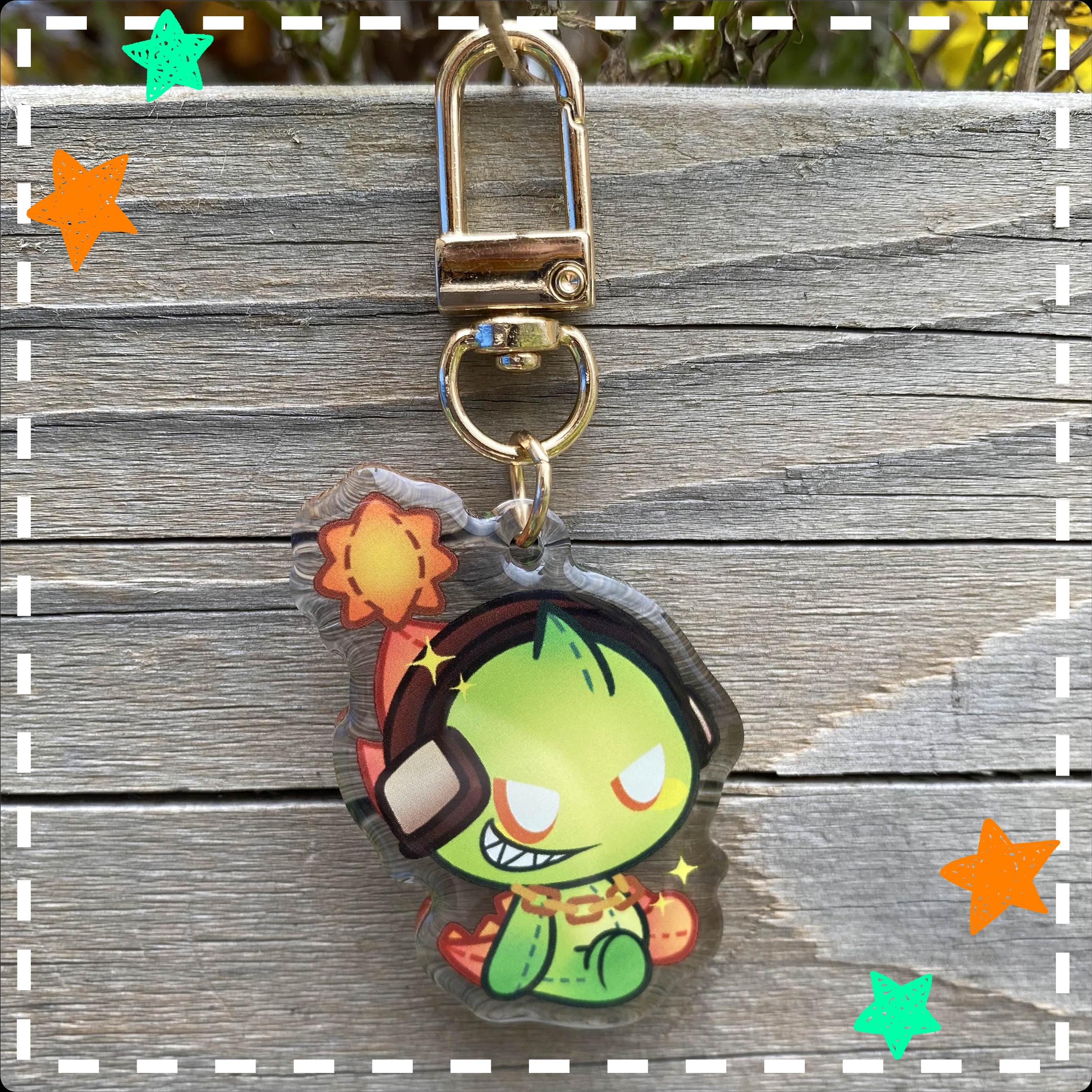 Knuckles, Espio, Vector and Charmy Chao Plush Acrylic Charm / Keychain ...