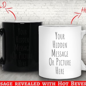 Personalized Hidden Message Magic Coffee Mug Secret Message Color ...