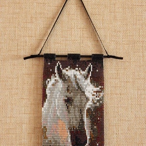 PDF Pattern Diagram Hoss Bead Painting White Horse Beaded Picture Do It ...