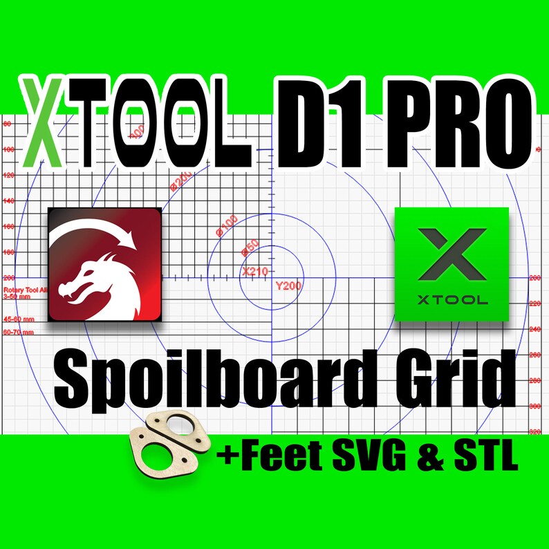 Xtool D1 Pro Grid/feet/lightburn/xtool Creative Space Files - Etsy