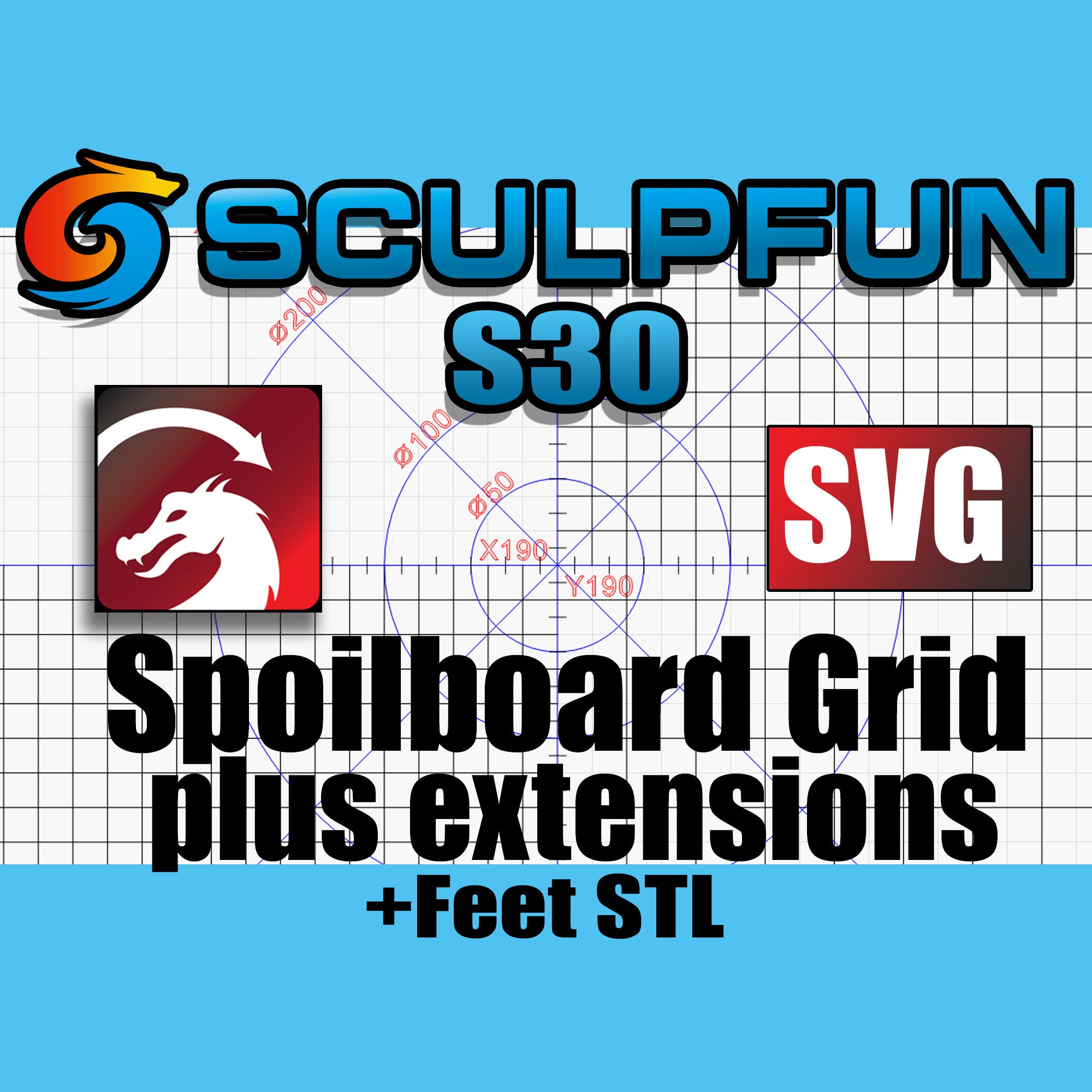 Sculpfun S30 Grid Extension Grids /feet/lightburn/svg/stl - Etsy UK