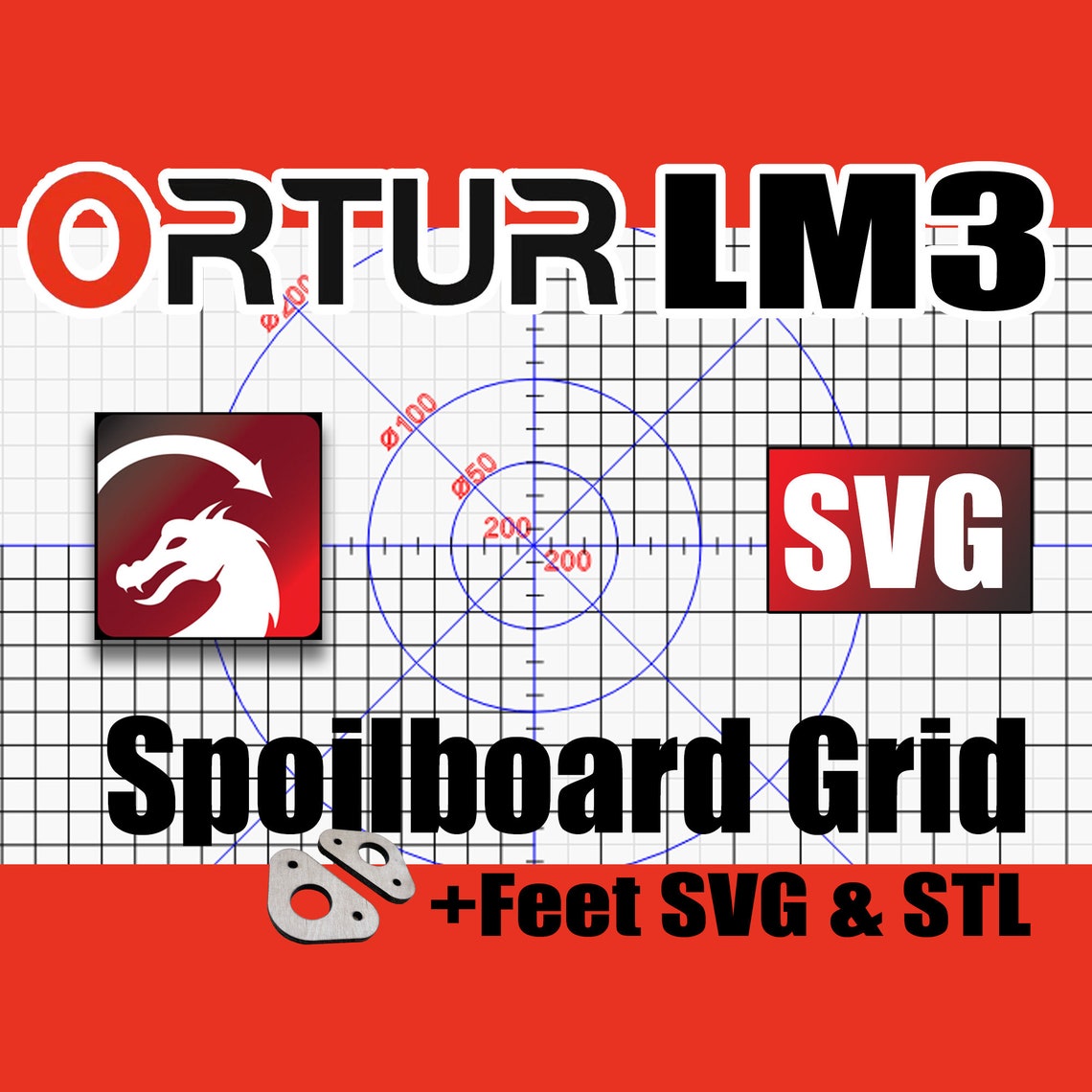 Ortur Laser Master 3 Grid/feet/lightburn/svg/stl Files (digital ...